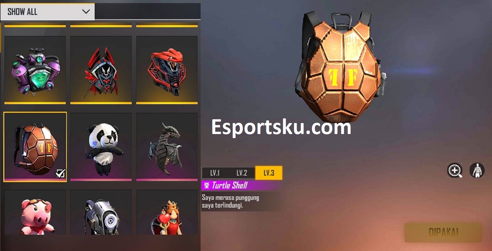 Apa Itu Backpack Turtle Shell Free Free Fire (FF) – Esportsku