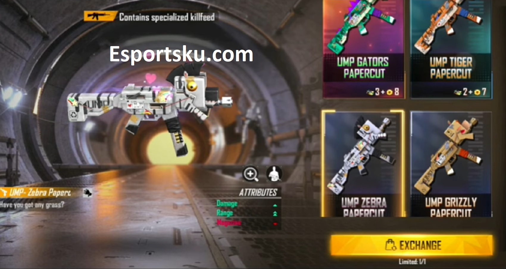 Statistik Skin FF UMP Safari Riot Free Fire – Esportsku