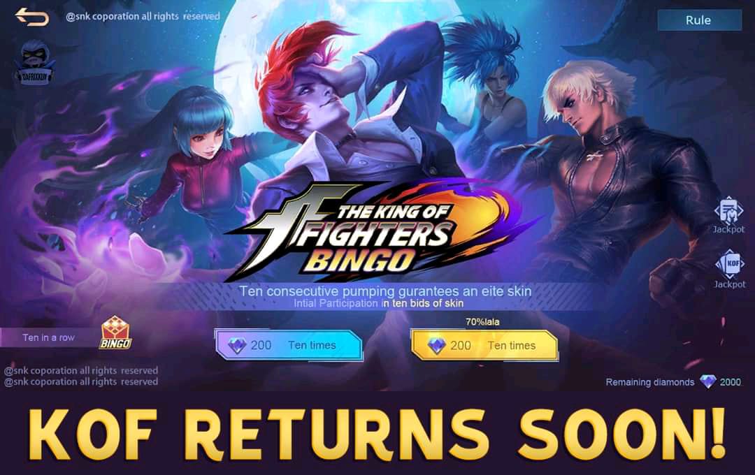 Event KOF Bingo Rilis Kembali Di Tahun 2021 Mobile Legends (ML) – Esportsku