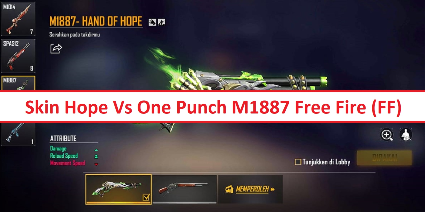 Skin Hope Vs One Punch M1887 Free Fire (FF) – Esportsku
