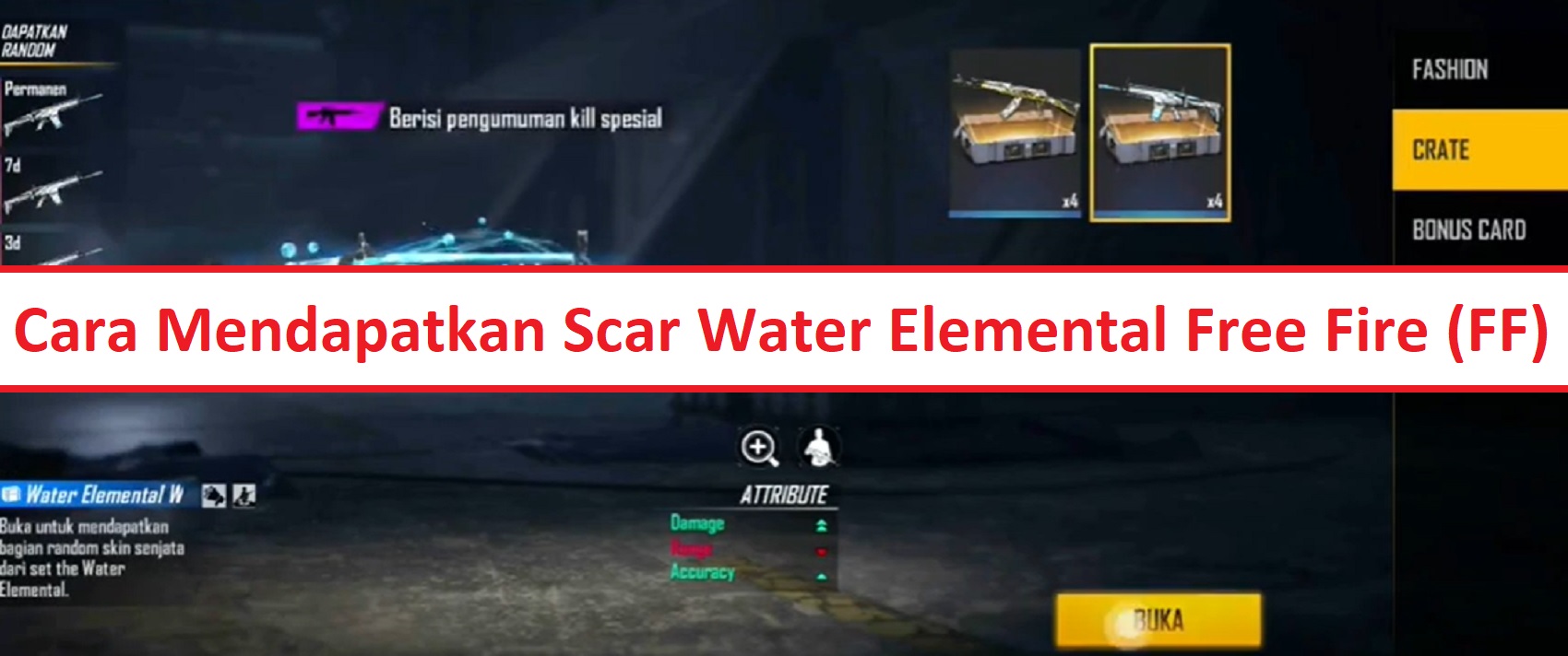 Cara Mendapatkan Scar Water Elemental Free Fire (FF) – Esportsku