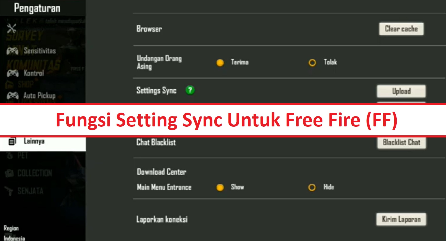 Fungsi Setting Sync Untuk Free Fire (FF) – Esportsku