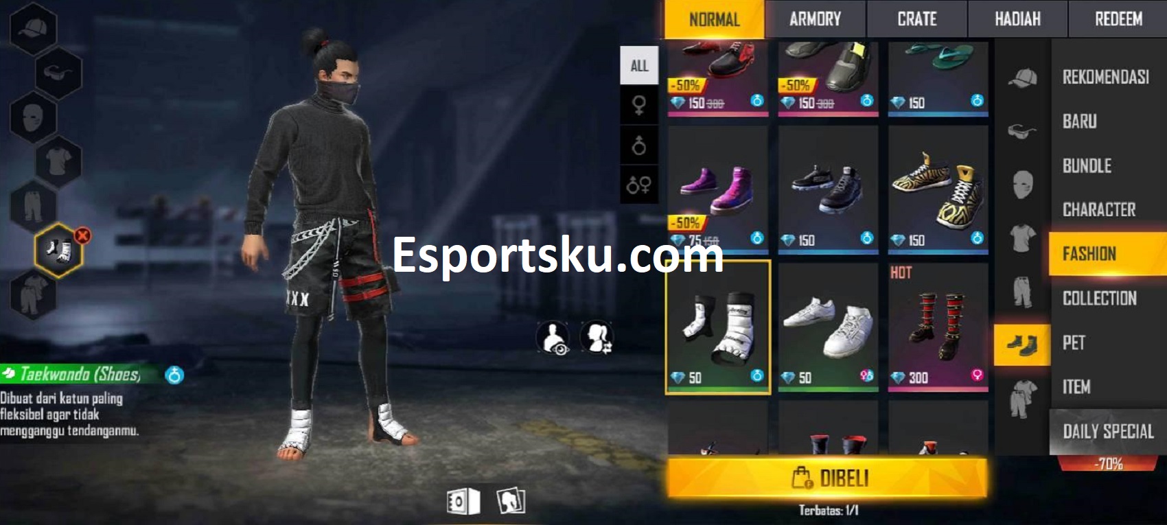 Cara Mendapatkan Taekwondo Shoes Free Fire (FF) – Esportsku