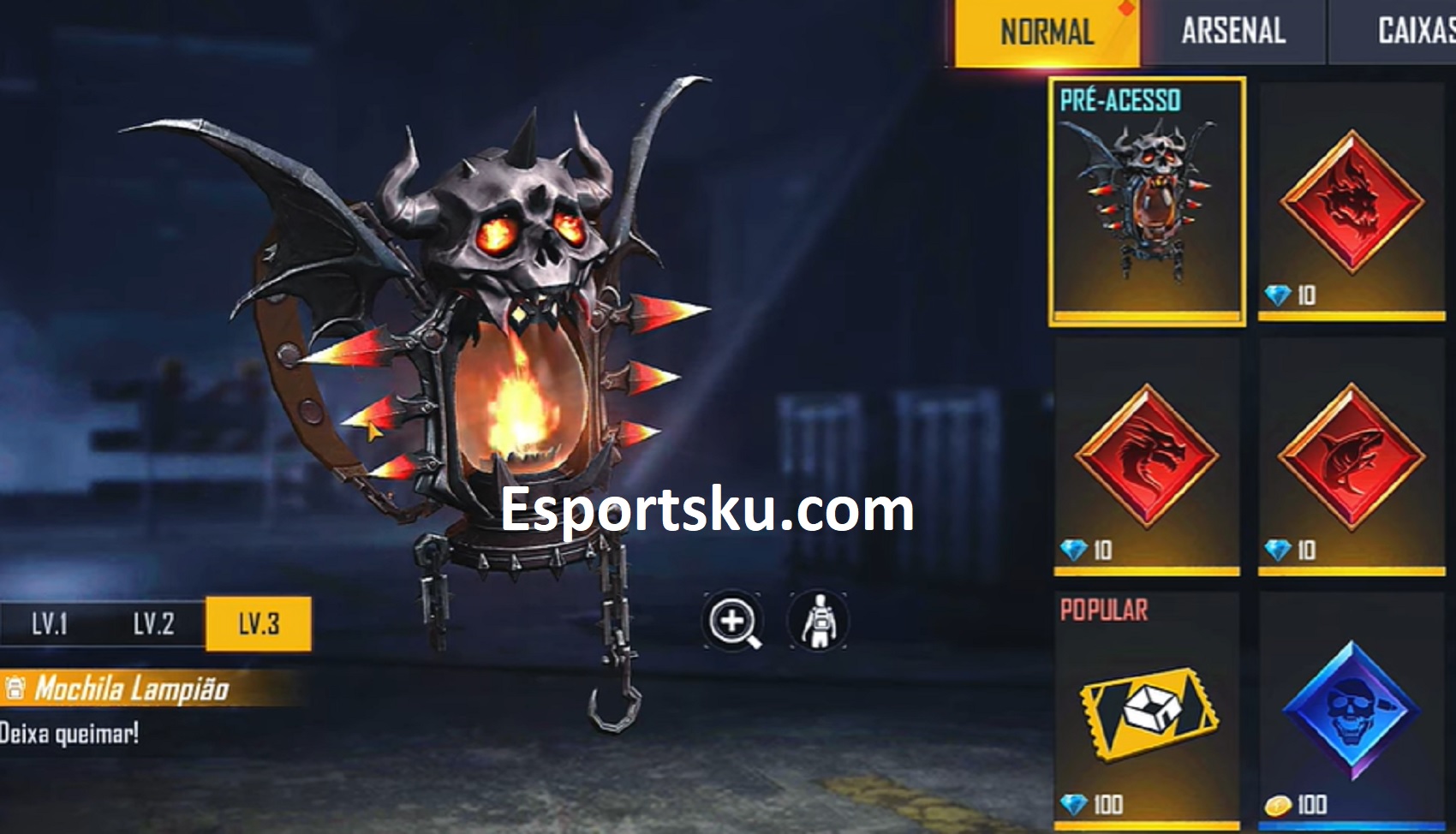 Bocoran Backpack Demon Head Free Fire (FF) – Esportsku