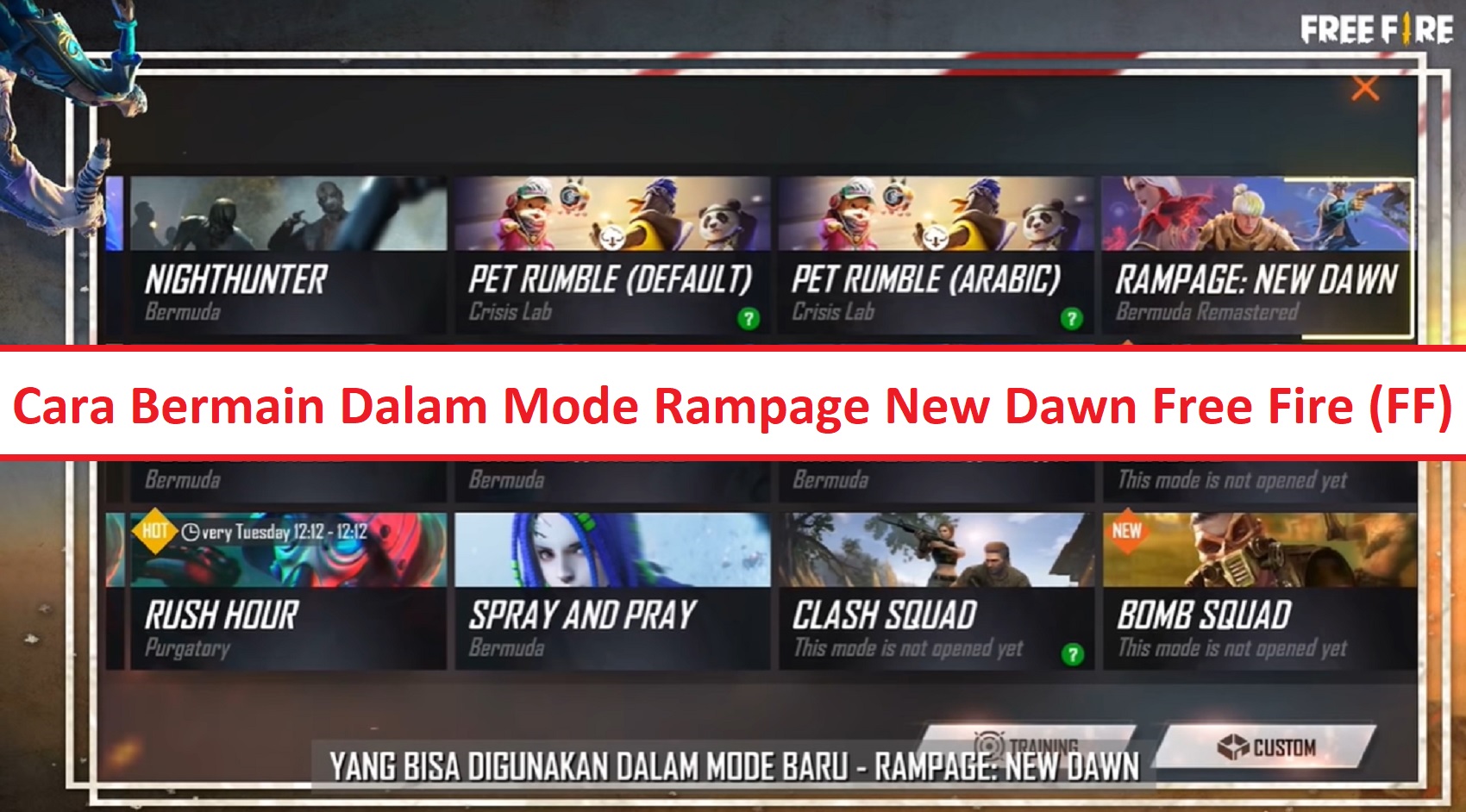 Cara Bermain Dalam Mode Rampage New Dawn Free Fire (FF) – Esportsku