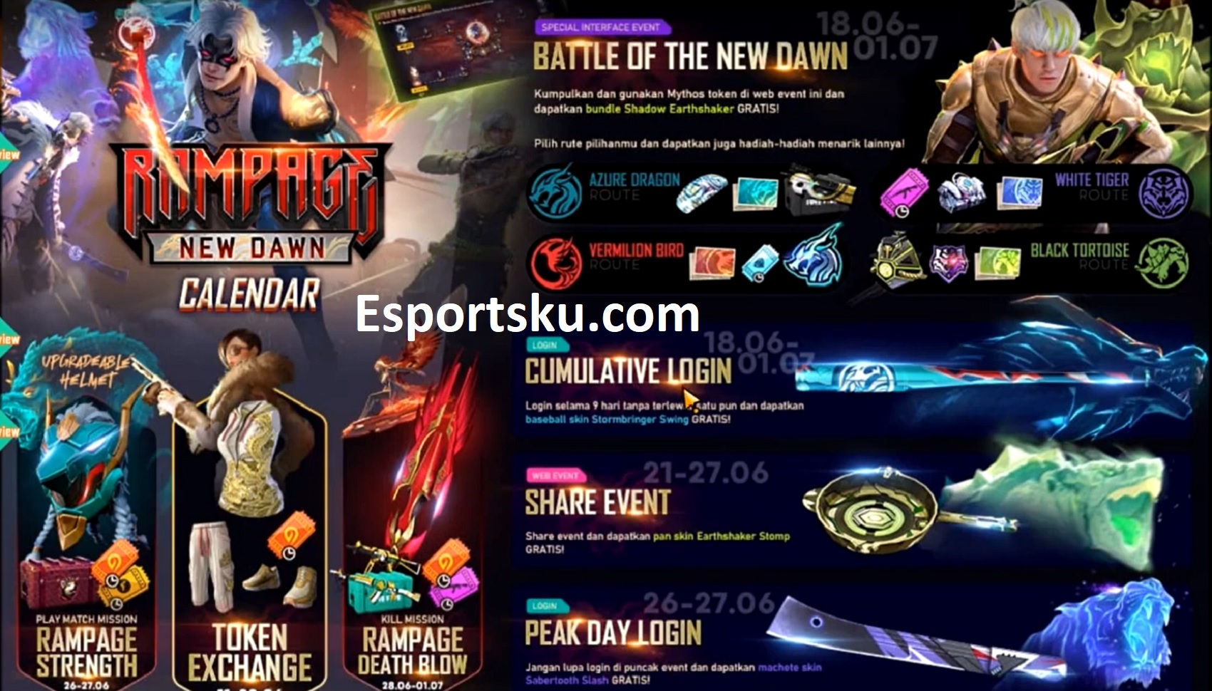 Jadwal Event FF Rampage New Dawn Free Fire – Esportsku