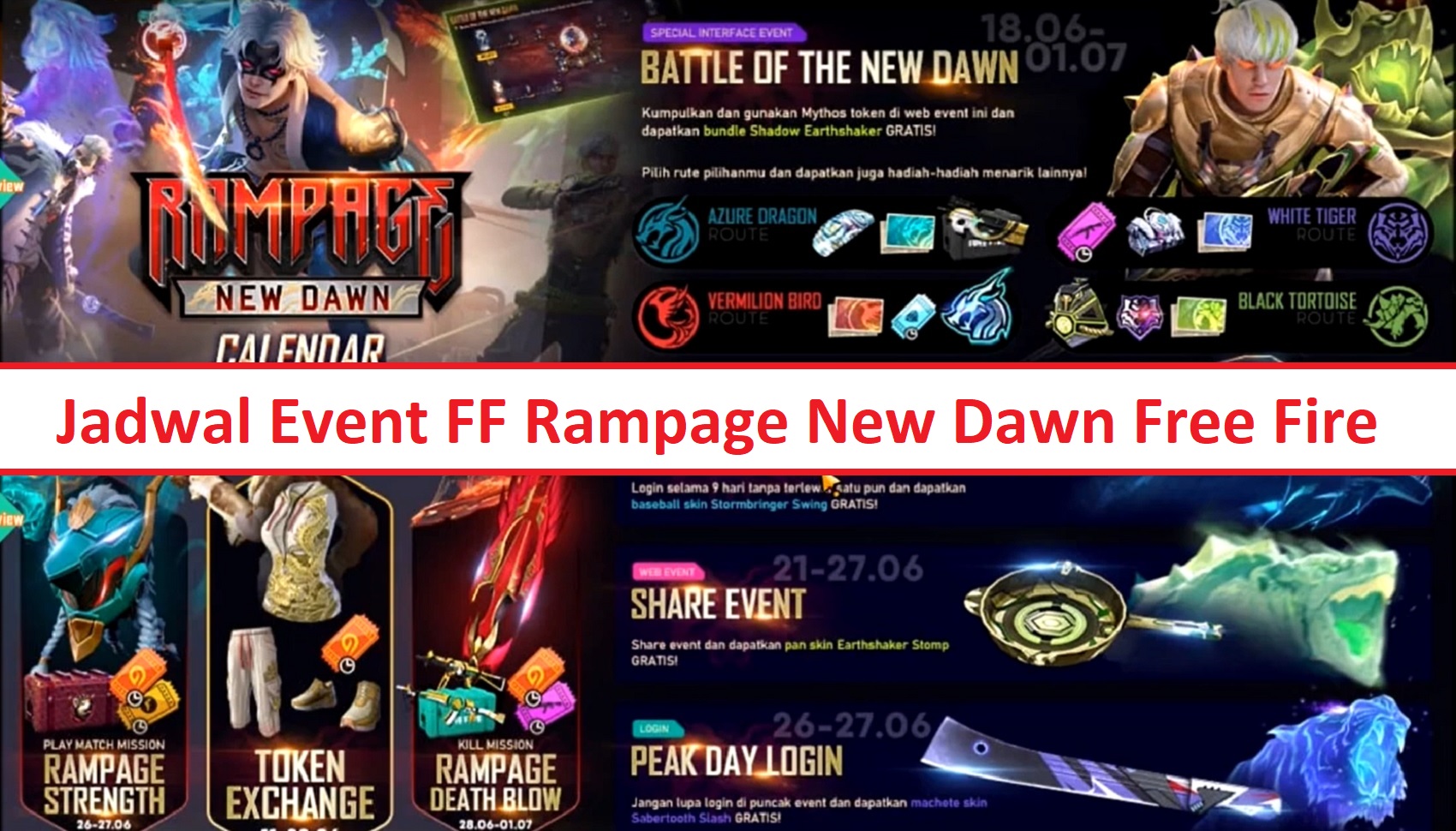 Jadwal Event FF Rampage New Dawn Free Fire – Esportsku