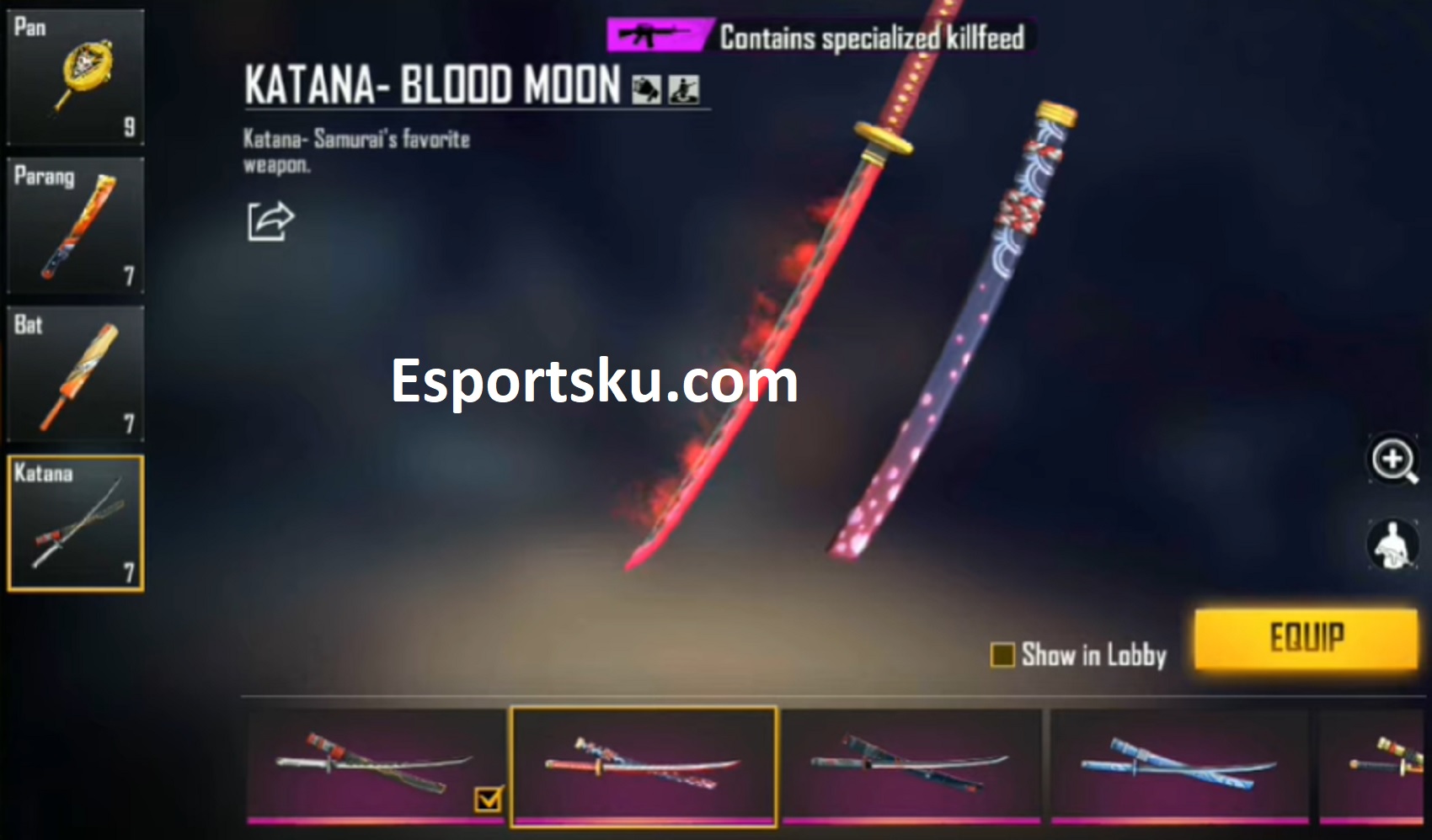 15 Kumpulan Katana Free Fire (FF) – Esportsku