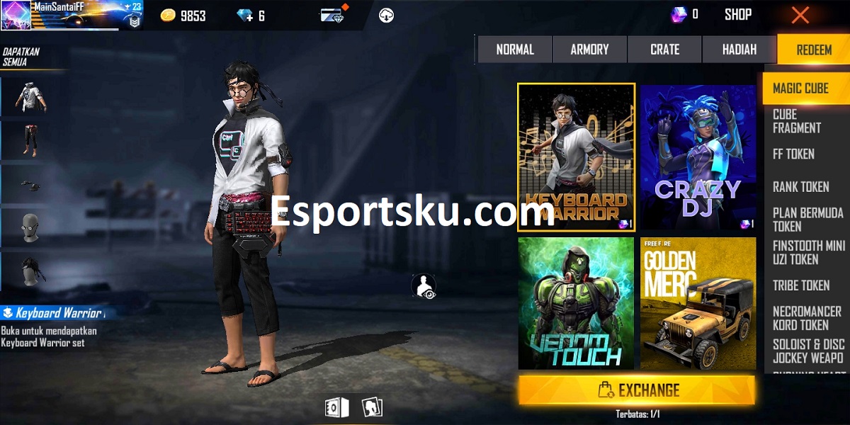 Cara Mendapatkan Bundle Keyboard Warrior Free Fire (FF) – Esportsku