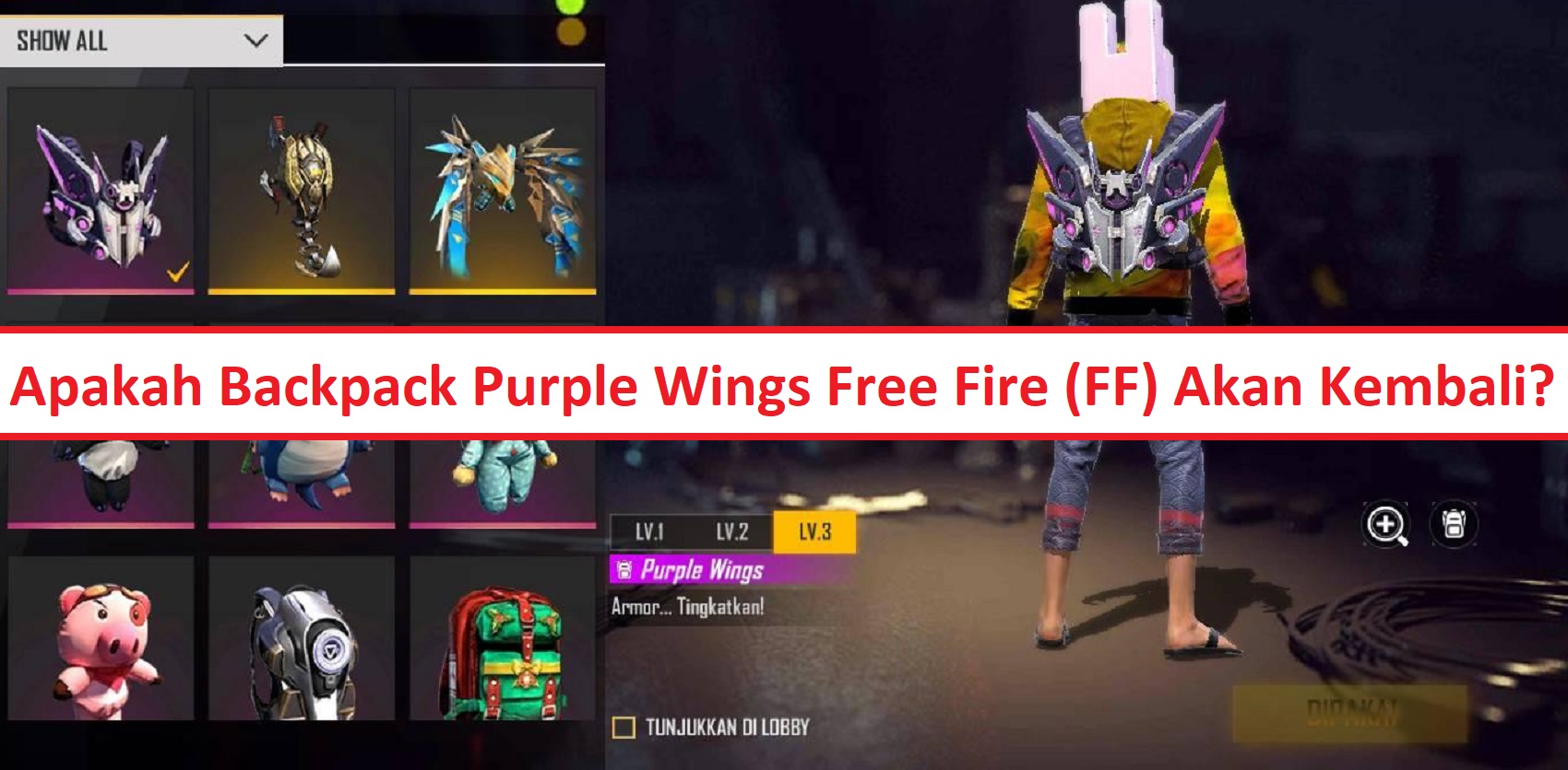 Apakah Backpack Purple Wings Free Fire (FF) Akan Kembali? – Esportsku