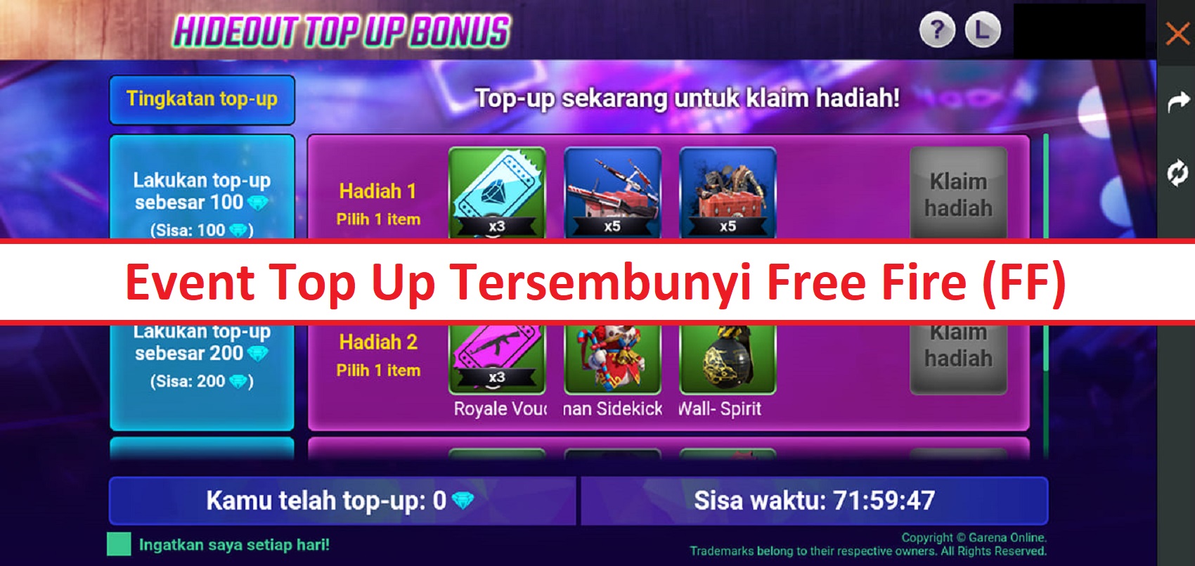 Event Top Up Tersembunyi Free Fire (FF), Apakah Ada? – Esportsku