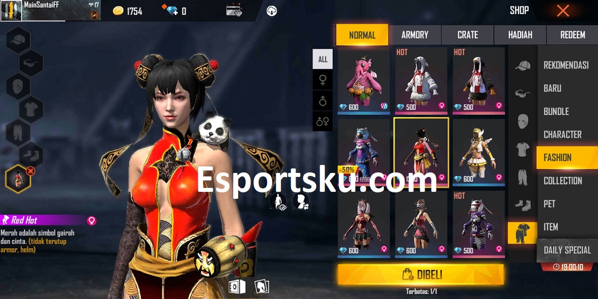 Cara Mendapatkan Bundle Cewe Red Hot Free Fire (FF) – Esportsku