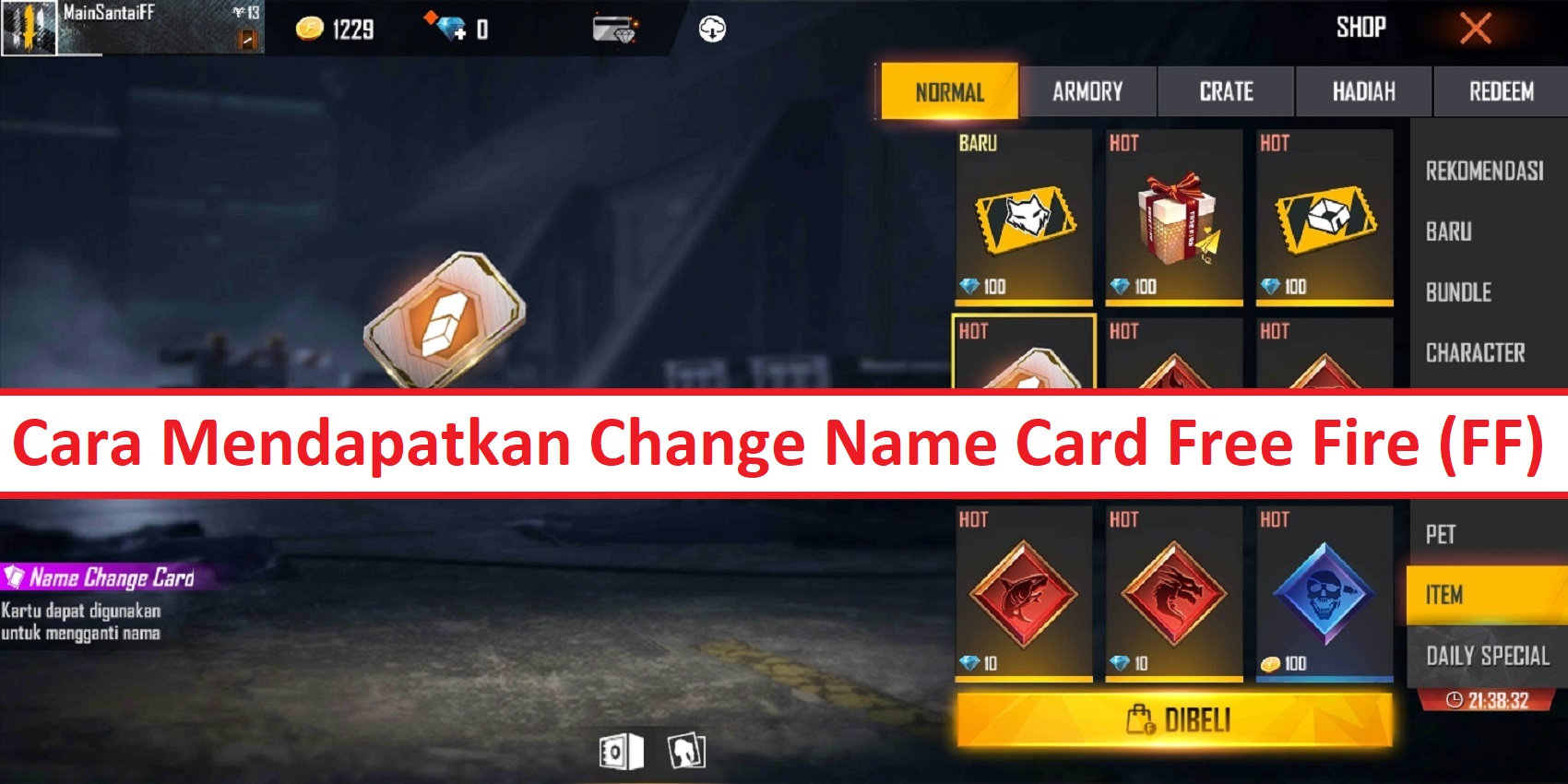 10 Cara Mendapatkan Change Name Card Free Fire (FF) – Esportsku