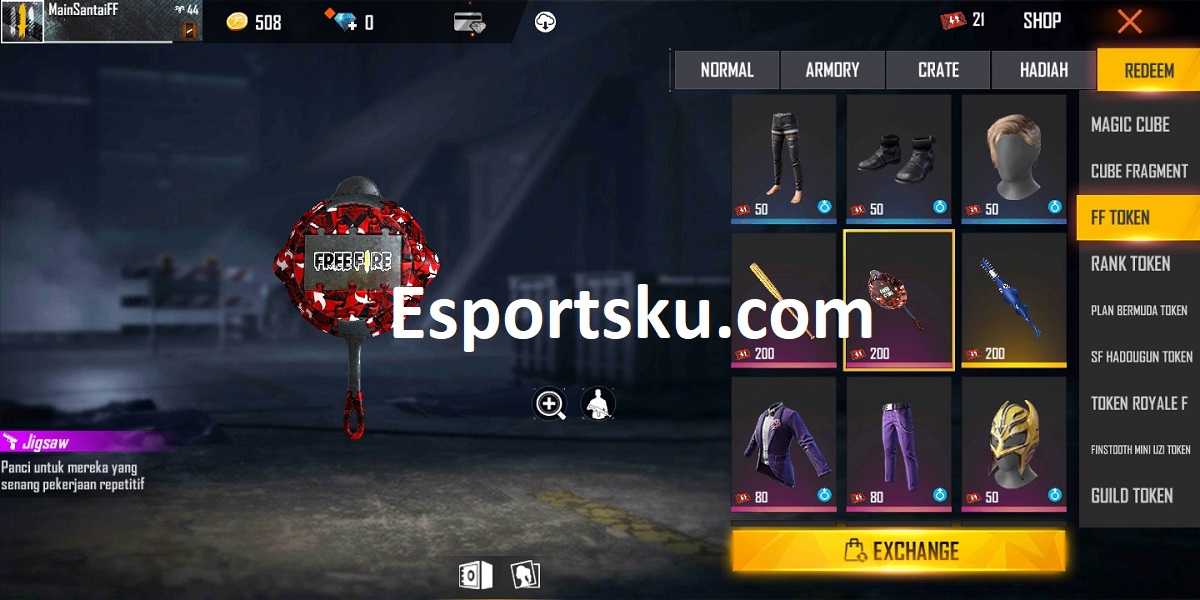 Cara Mendapatkan Jig Pan Free Fire (FF) – Esportsku