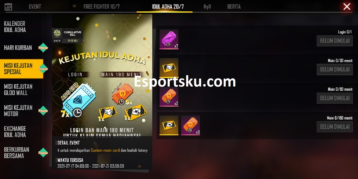 Kejutan Ticket Royale Idul Adha Free Fire (FF) – Esportsku