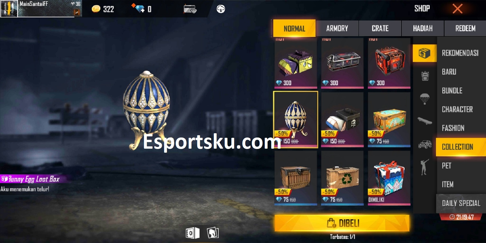 Bunny Egg Loot Box Free Fire (FF), Beli Dari Shop! – Esportsku