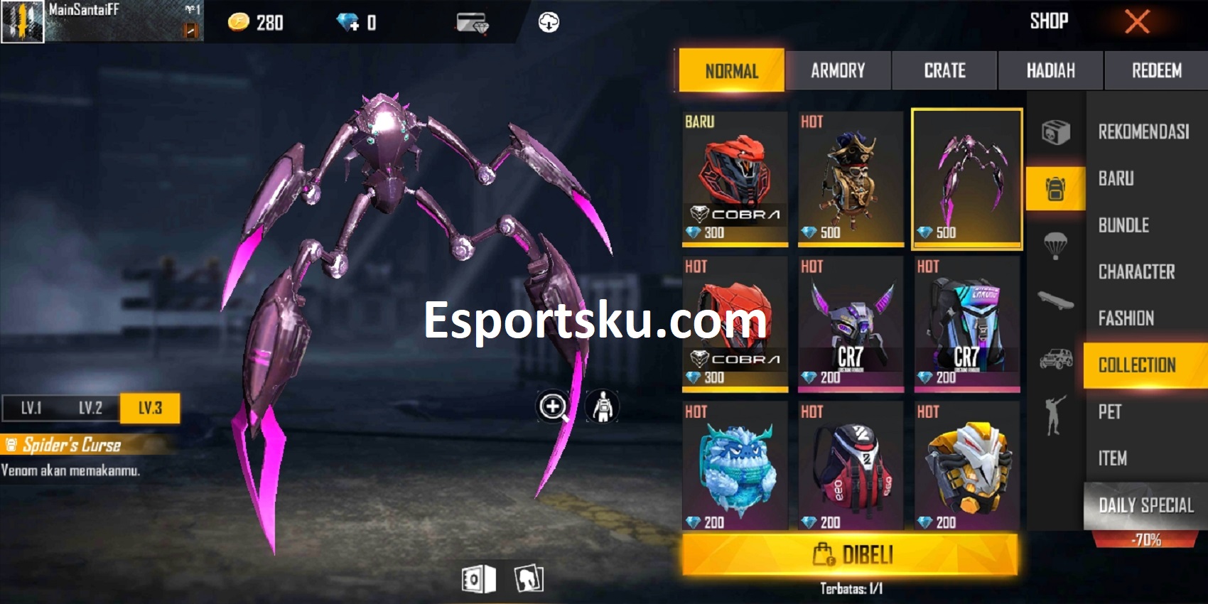 20 Skin Backpack FF Terbaik dan Terkeren di Free Fire – Esportsku