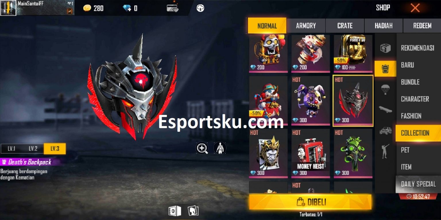 20 Skin Backpack FF Terbaik dan Terkeren di Free Fire – Esportsku