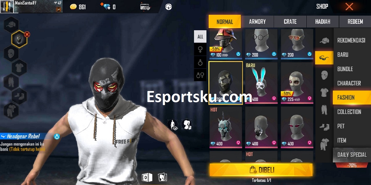 Cara Mendapatkan Topeng Pencuri Free Fire (FF) – Esportsku