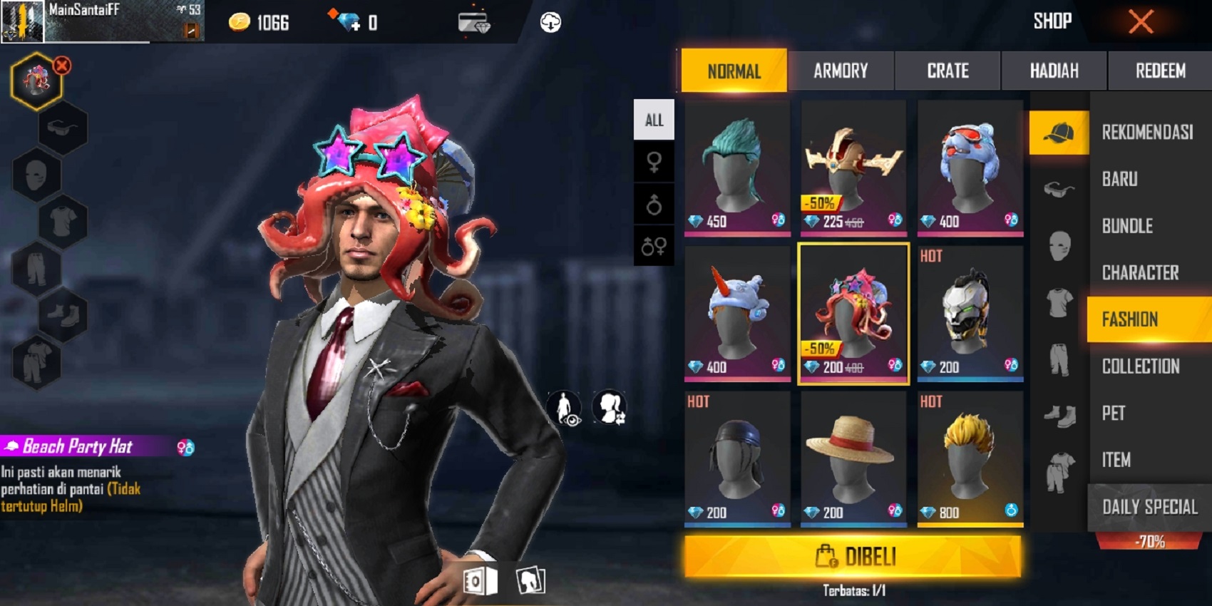 Cara Mendapatkan Topi Pesta Pantai Free Fire (FF) – Esportsku