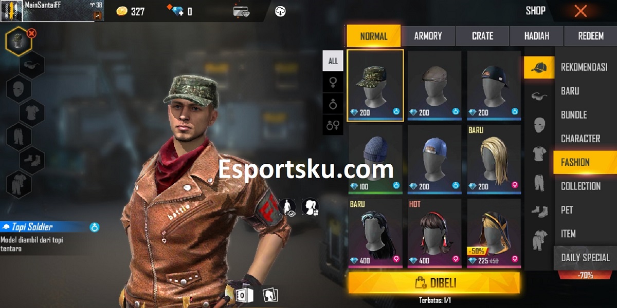 Cara Mendapatkan Topi Soldier Free Fire (FF) – Esportsku