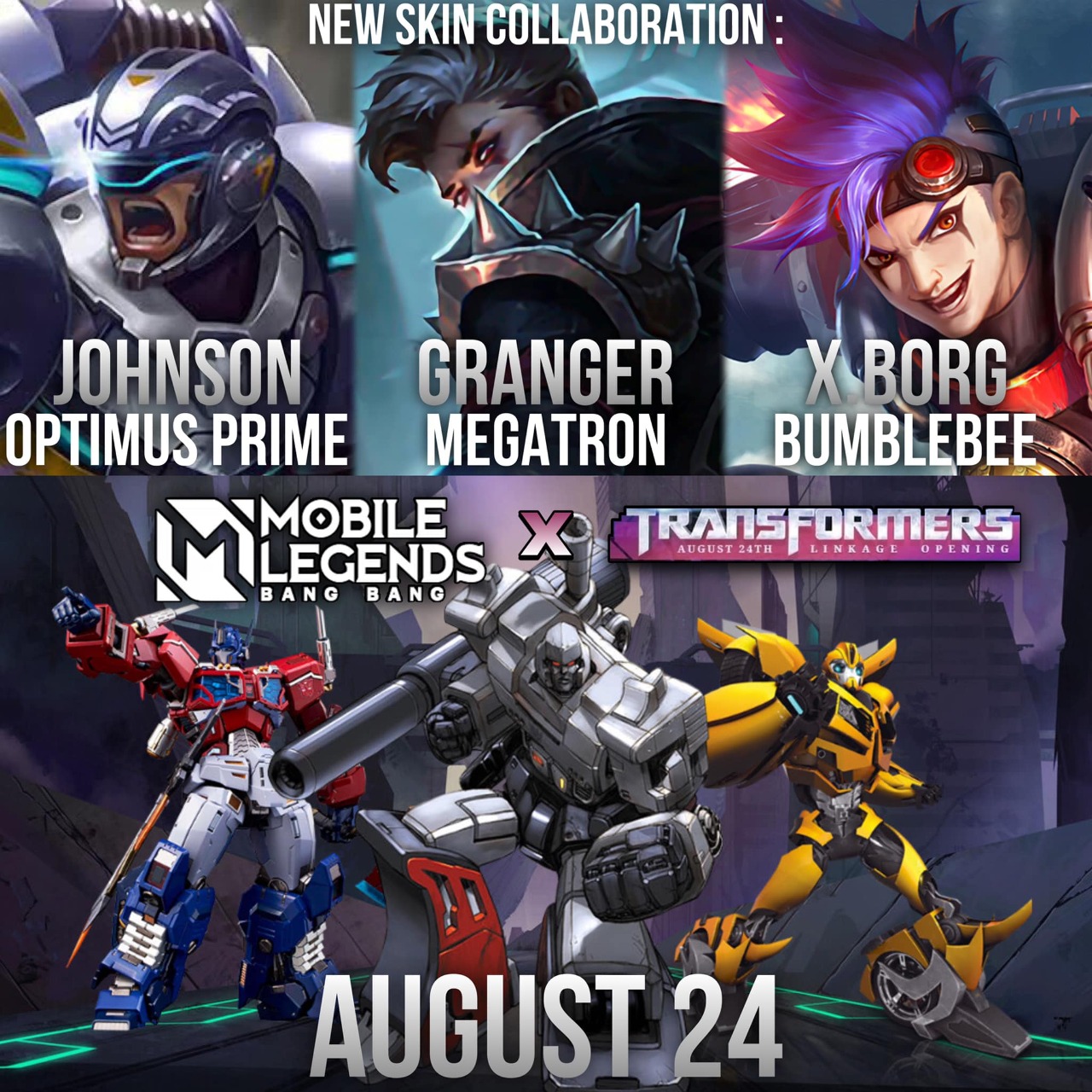 Bocoran 3 Skin Transformers Mobile Legends, Ada Johnson, X-Borg, Dan ...
