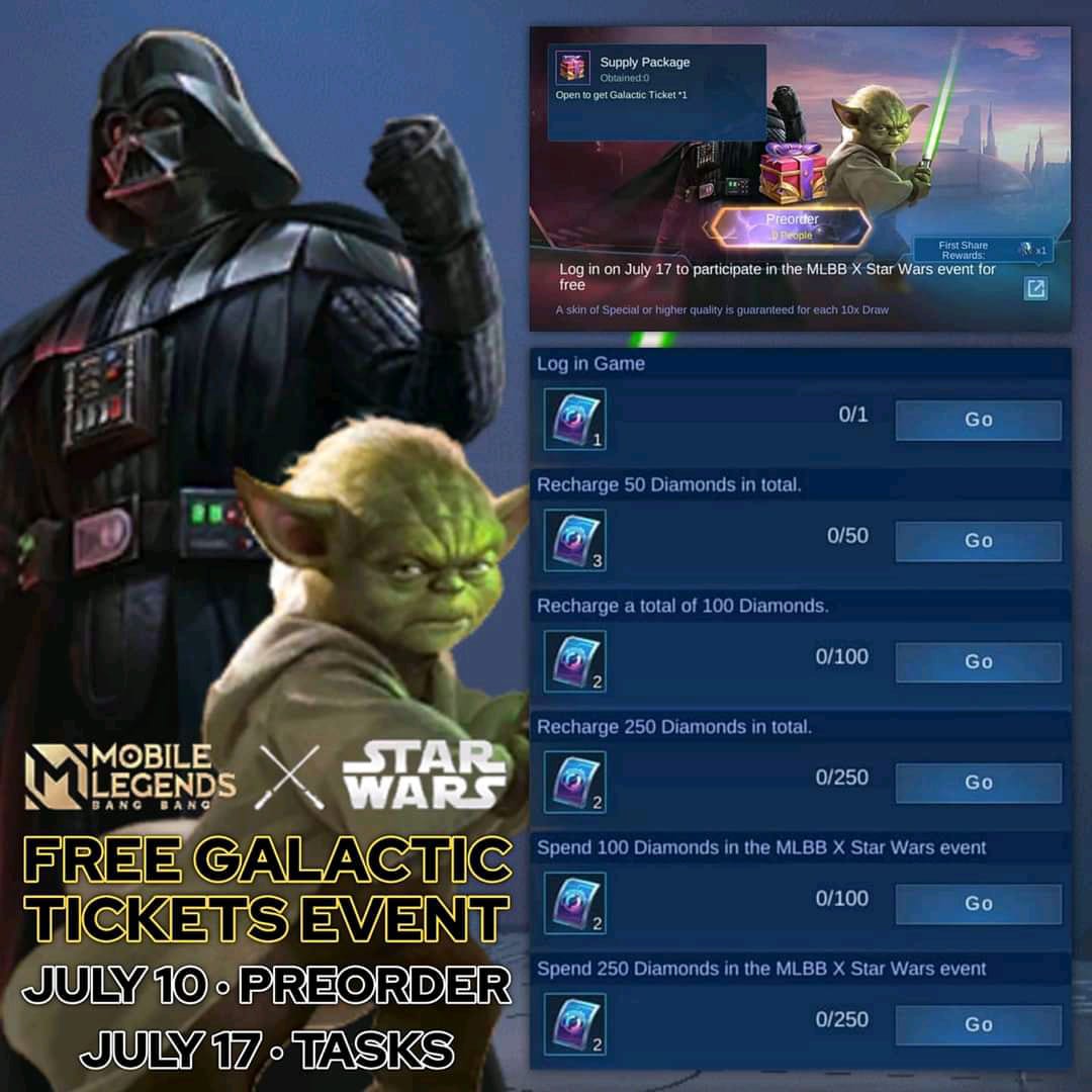 Cara Mendapatkan Galactic Tickets Event MLBB X Star Wars Mobile Legends ...