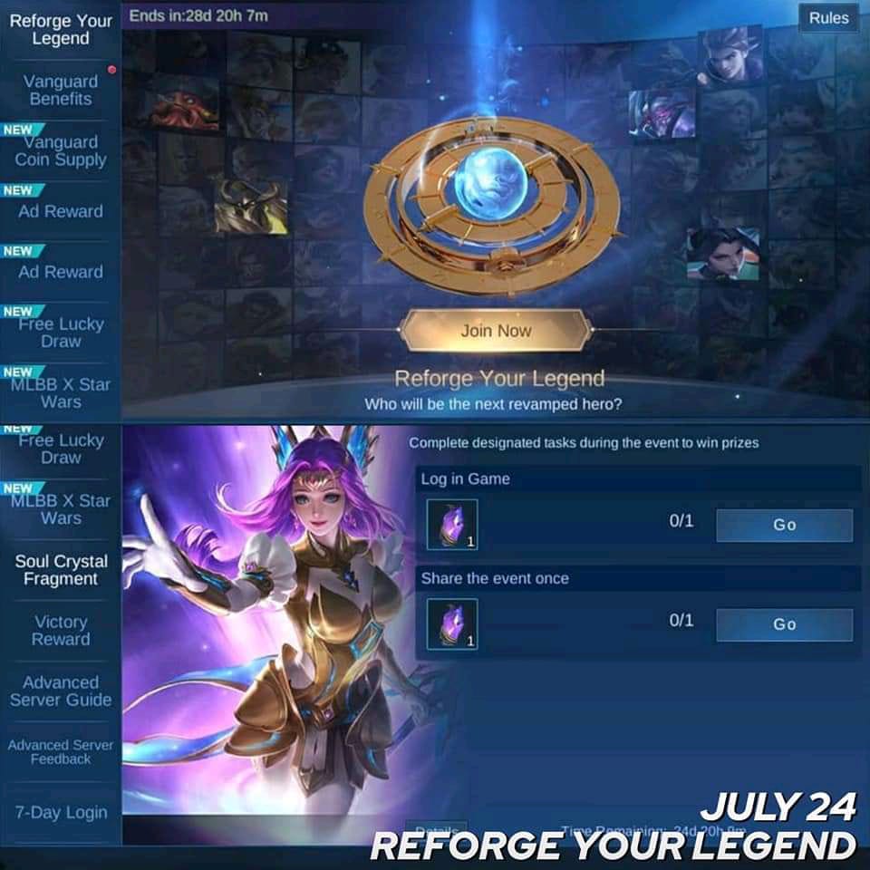 Jadwal Event Reforge Your Legend, Pilih Hero Revamp Part 2! – Esportsku