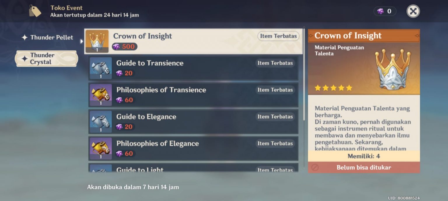 Cara Mendapatkan 2x Crown of Insight Genshin Impact 2.0 – Esportsku