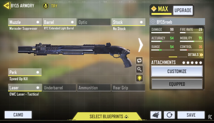 Build Gunsmith BY15 Shotgun one shoot yang cukup populer di CODM ...