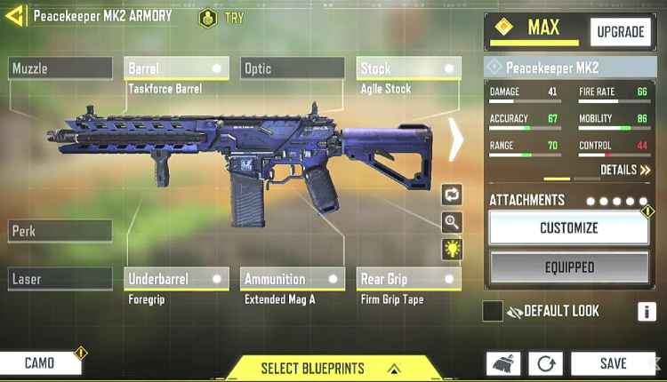 Build Gunsmith Peacekeeper MK2 mid-long range Assault Riffle CODM ...