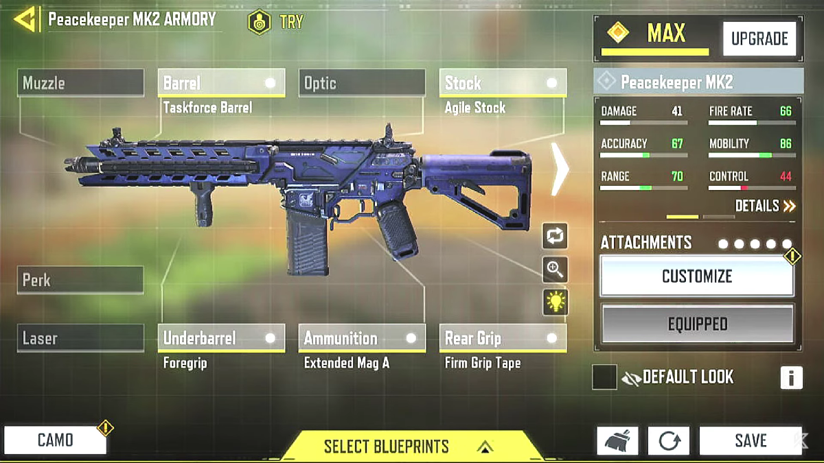 Build Gunsmith Peacekeeper MK2 mid-long range Assault Riffle CODM ...