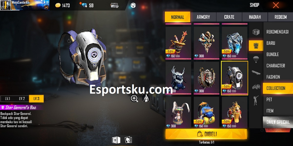 Cara Mendapatkan Star Backpack Free Fire (FF) – Esportsku