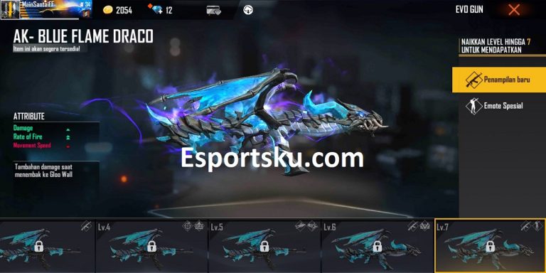 Kapan Resale Skin Evo Gun AK47 Blue Flame Draco Free Fire (FF)? – Esportsku