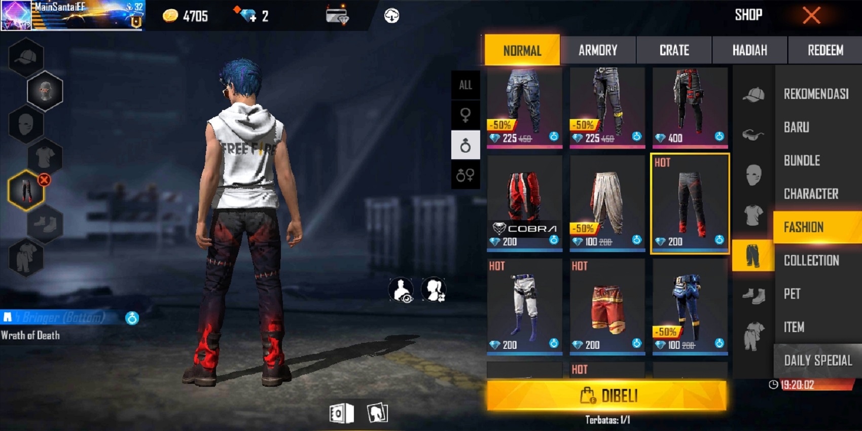 Cara Mendapatkan Celana Death Bringer Free Fire (FF) – Esportsku