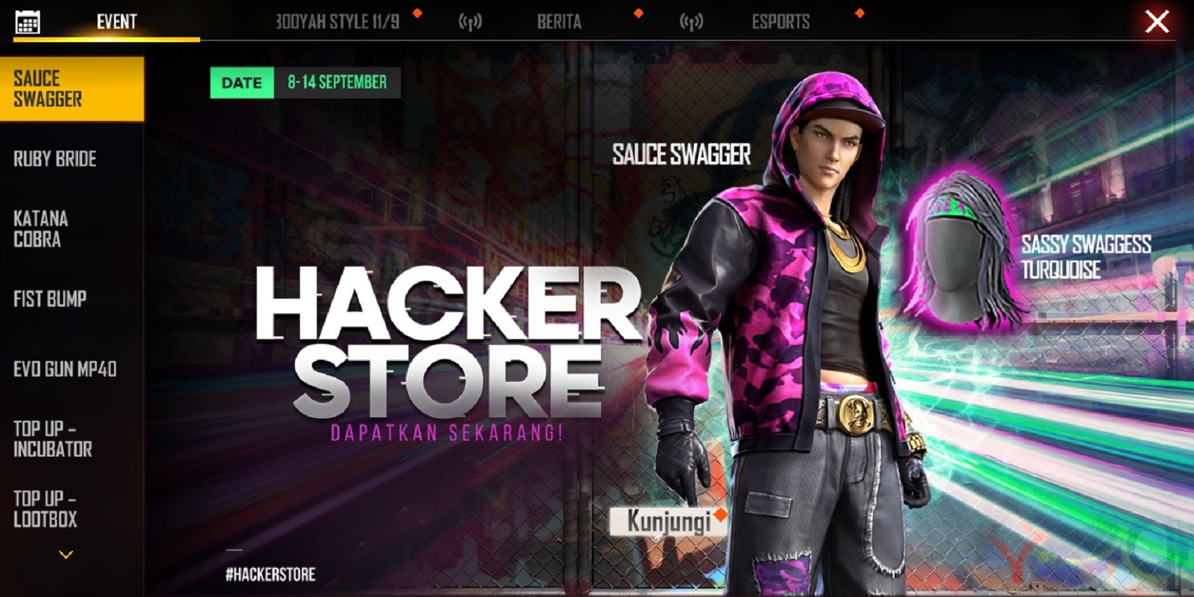 Cara Mendapatkan Skin Rambut Turquoise Free Fire (FF) – Esportsku