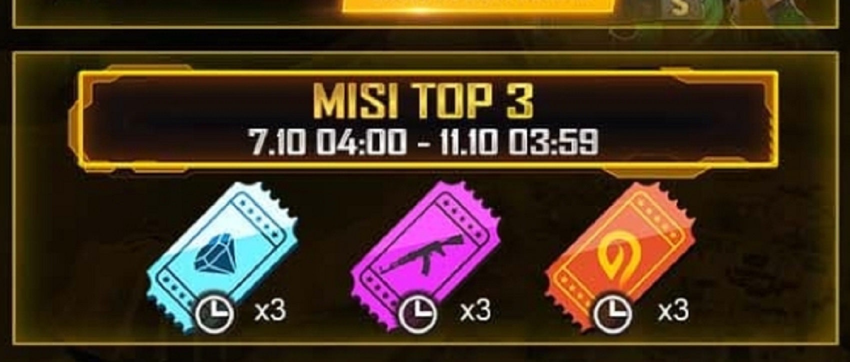 Tiket Royale Dari Misi Top 3 Max Free Fire (FF) – Esportsku