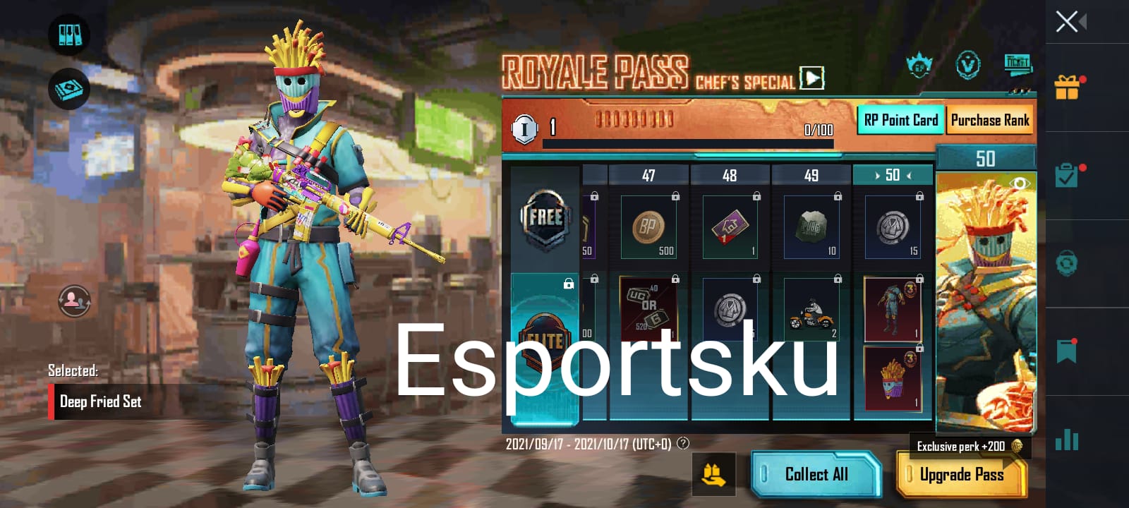 RP Rewards Royale Pass Month 3 Chef's Special PUBG Mobile – Esportsku