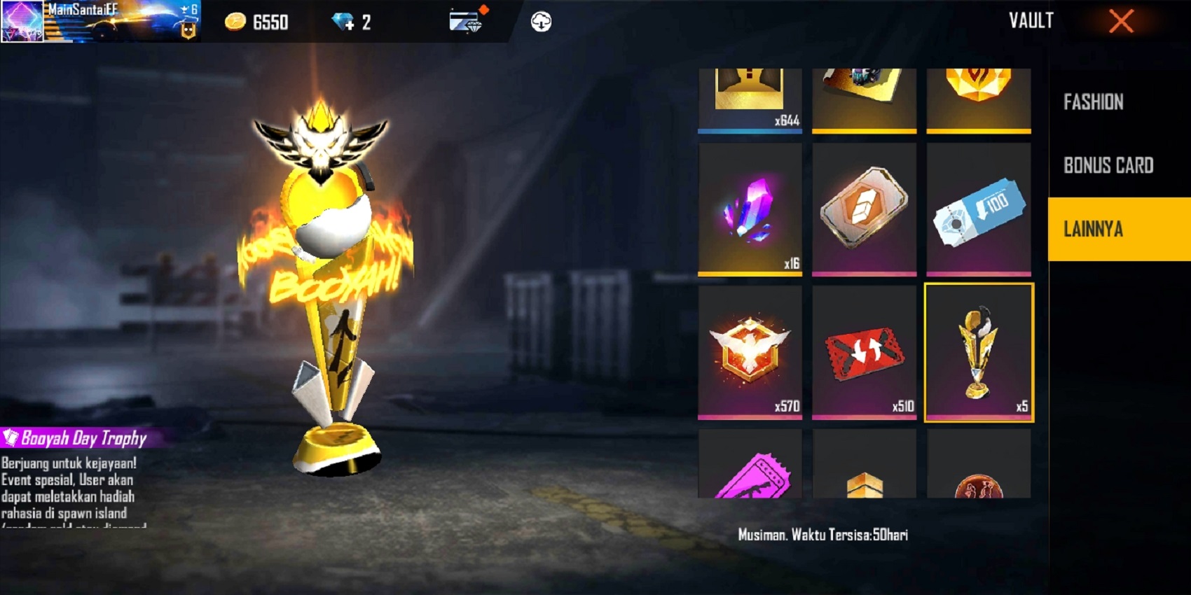 Bocoran Statue Booyah Day Trophy Free Fire (FF) – Esportsku