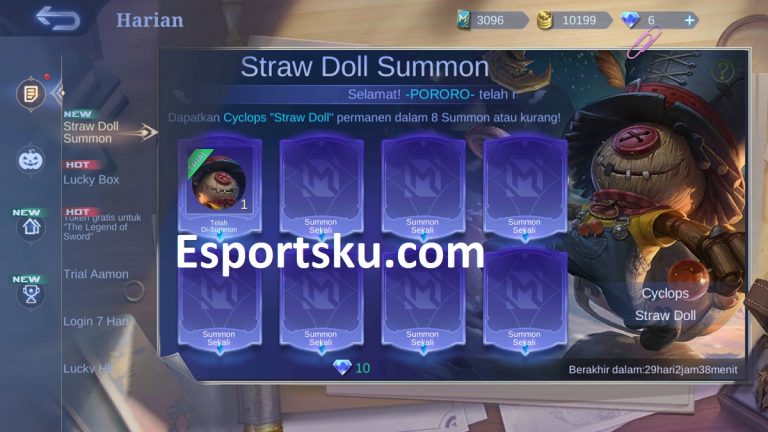 Cara Mendapatkan Skin Cyclops Straw Doll Mobile Legends (ML) – Esportsku