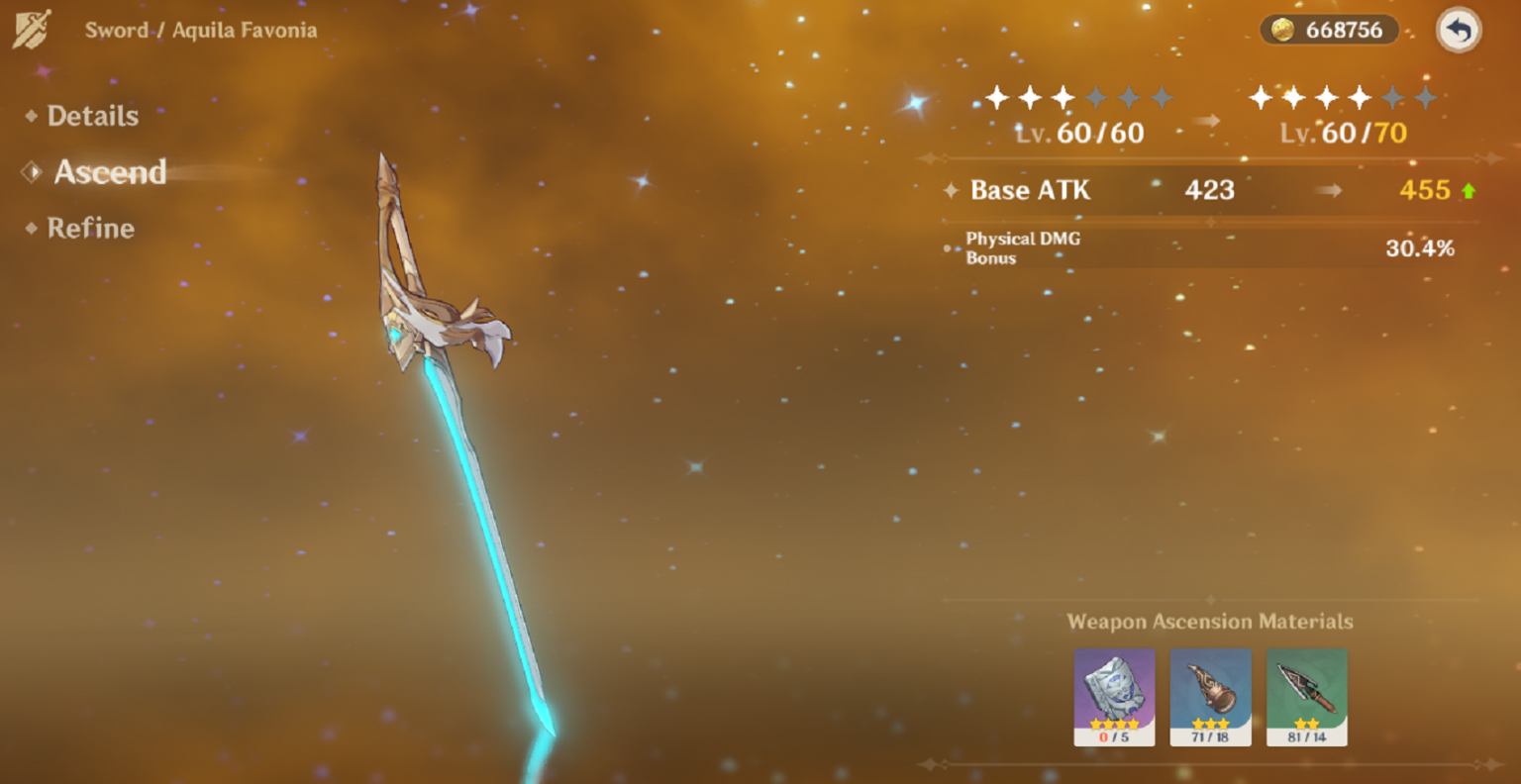 Senjata Aquila Favonia Genshin Impact: Penjelasan dan Karakter yang Cocok! – Esportsku