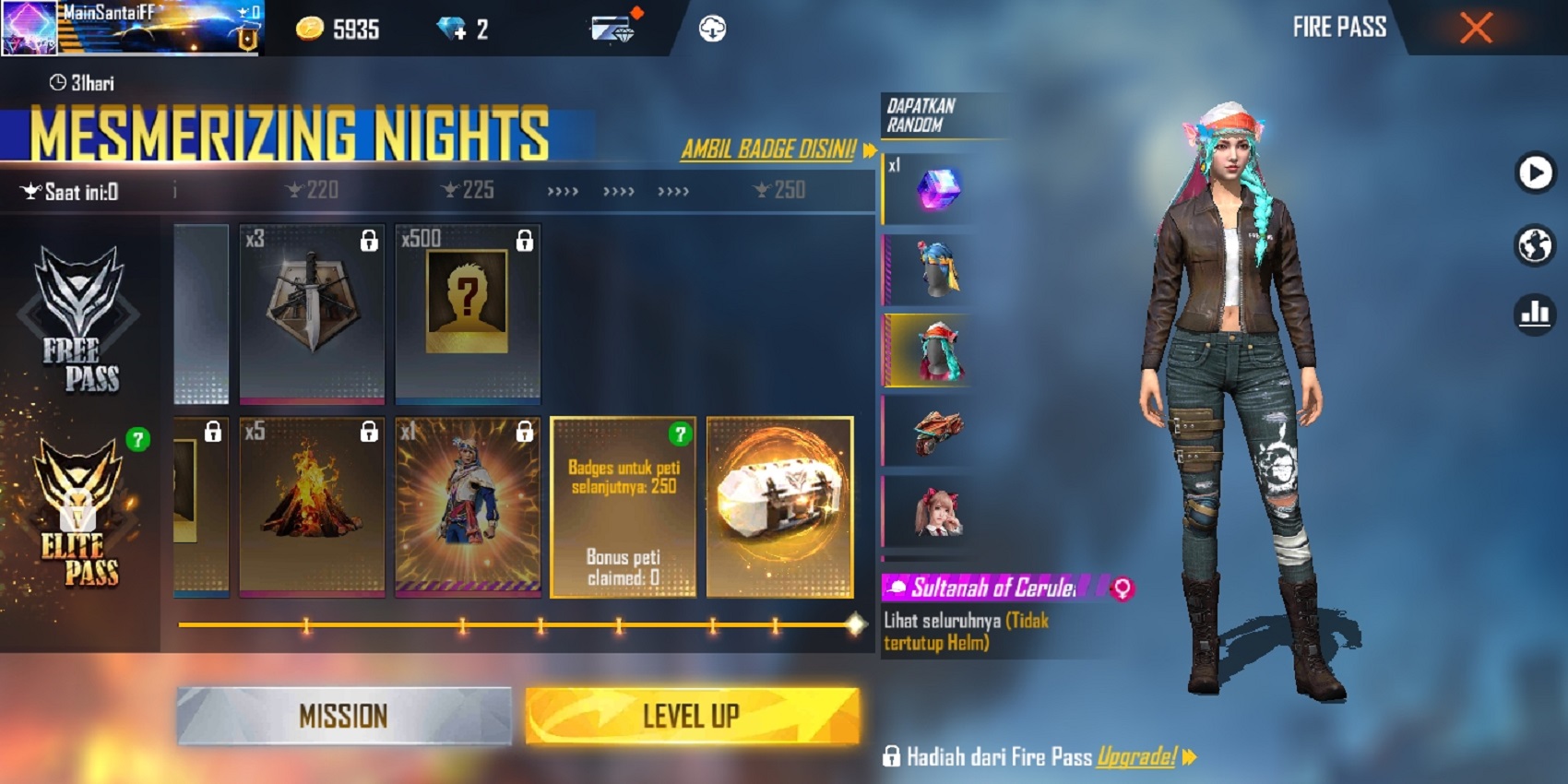 Skin Rambut Limited Elite Pass Season 41 Free Fire (FF) – Esportsku