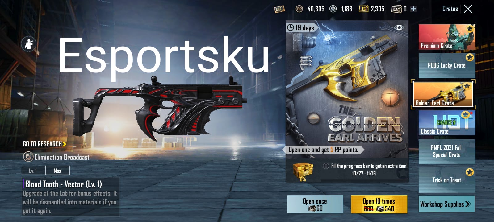 Skin Golden Earl Vector Tersedia di PUBG Mobile dengan Beberapa Level ...