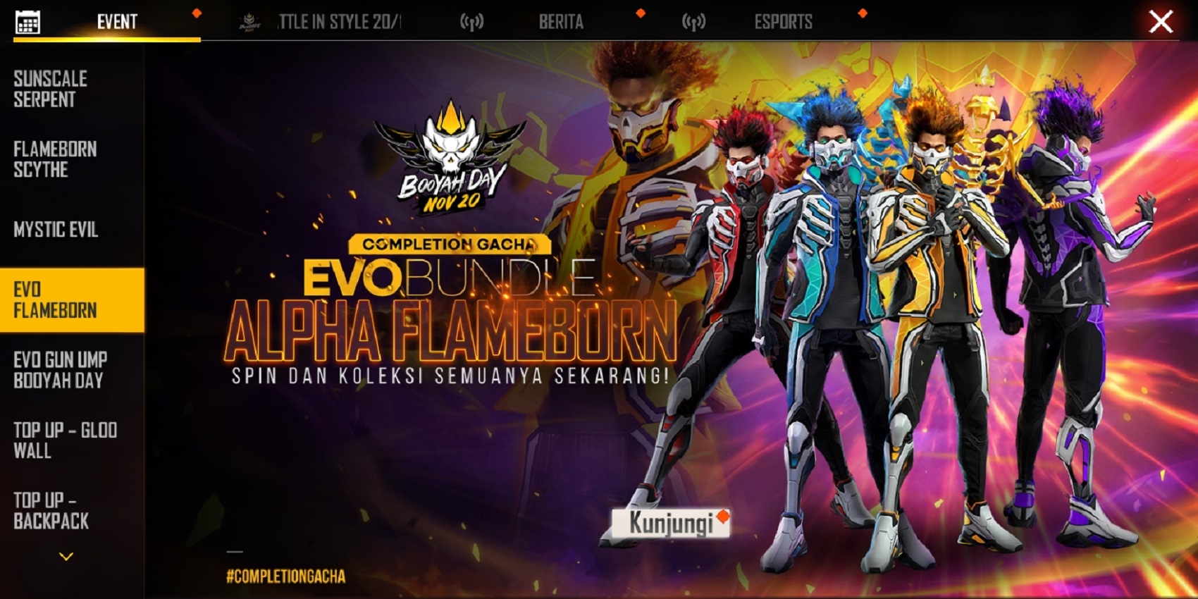 Cara Mendapatkan Bundle Evolution Flameborn Free Fire (FF) – Esportsku