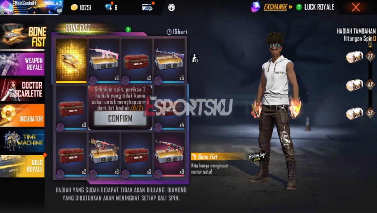 Cara Mendapatkan Skin Bone Fist Free Fire (FF) – Esportsku