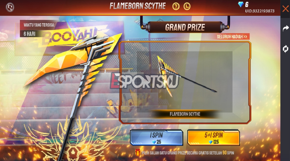 Cara Mendapatkan Skin Flameborn Scythe Free Fire (FF) – Esportsku