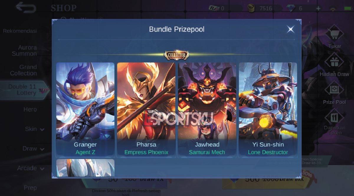 Daftar Hadiah Spin Double 11 Lottery Mobile Legends (ML) – Esportsku