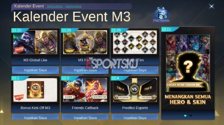 Kalender Event M3 Mobile Legends (ML) Terbaru – Esportsku