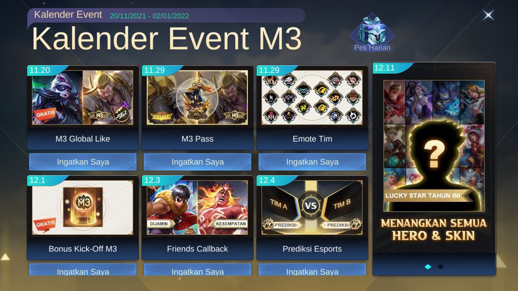 Kalender Event M3 Mobile Legends (ML) Terbaru – Esportsku