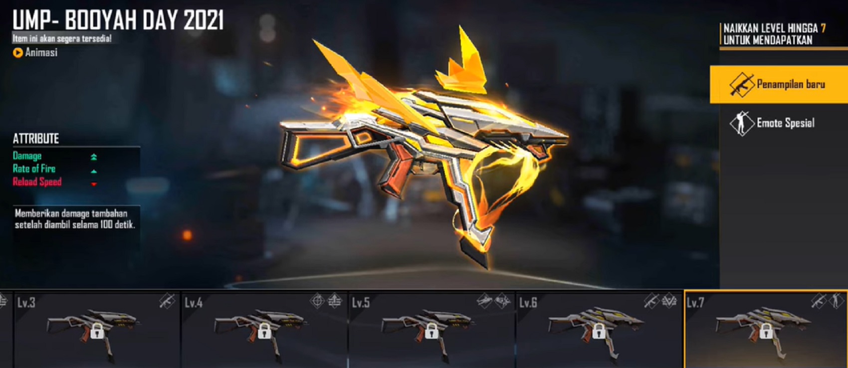 Perubahan Evolution UMP Booyah Day 2021 Free Fire (FF) – Esportsku